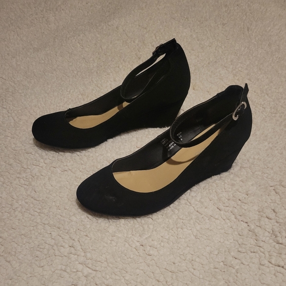 me too | Shoes | Womens Me Too Wedge Platform Heels Black With Ankle ...